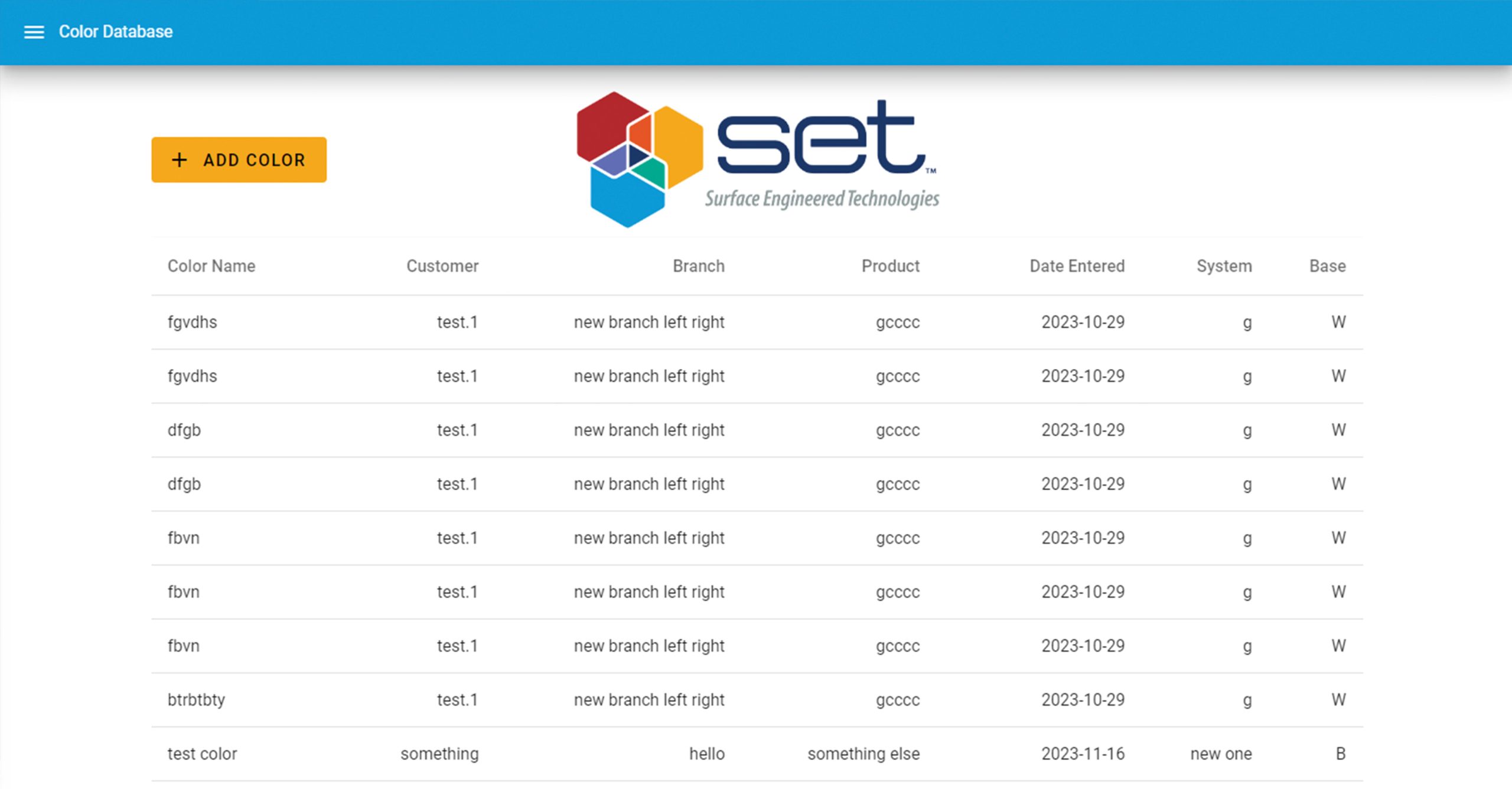 Color Formula Database - AgriWeb Creations, Idaho
